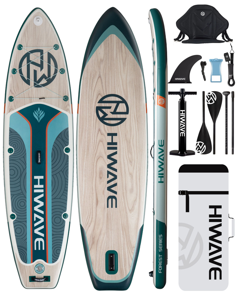 Надувной двухслойный сапборд HIWAVE FOREST LIGHT PRO 11" 335*86*15 см ...
