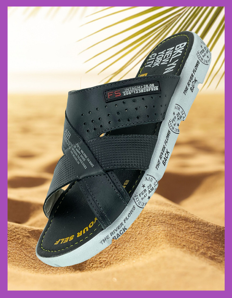 Шлепанцы Мужской FLY STEP, размер 40 Кожа Мягкая стелька, Открытый нос ...