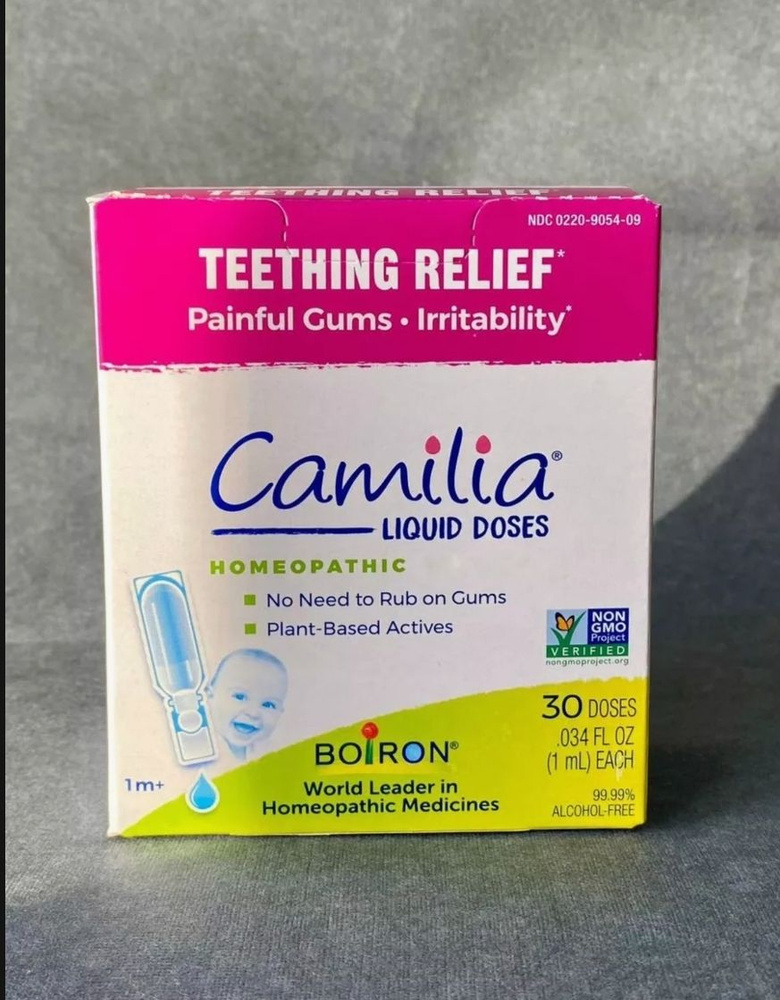 Boiron, Camilia, средство для снятия боли при прорезывании зубов, 30 ...