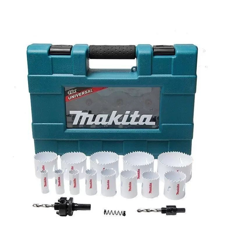Makita D-63993 Набор Bi-M коронок, 13 штук (16-76 мм) + адаптеры А/В ...