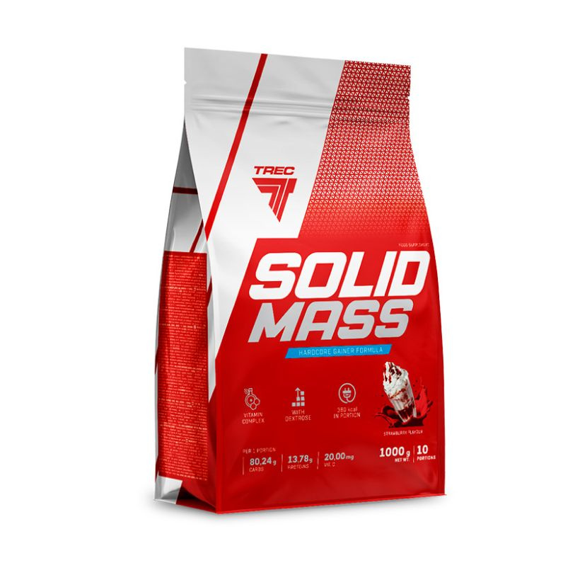 Гейнер для набора массы, Trec Nutrition Solid Mass, 1 кг, вкус ...