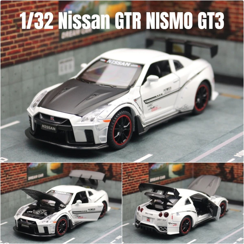 DIECAST CAR 1/32 Коллекционная металлическая машина Nissan GTR R35 Nismo GT3 JDM Игрушечная ...