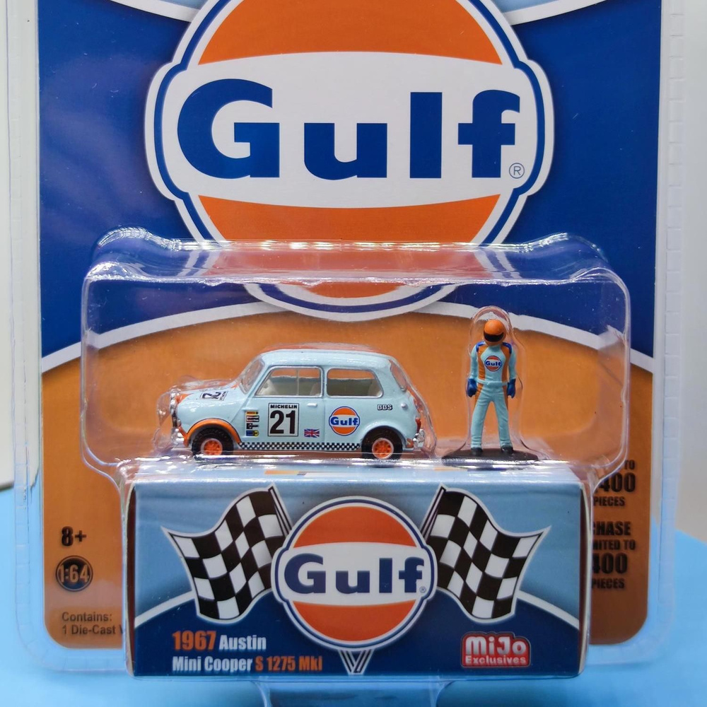 Машинка GreenLight 1/64 1967 Austin Mini Cooper gulf oil belt racer Die ...