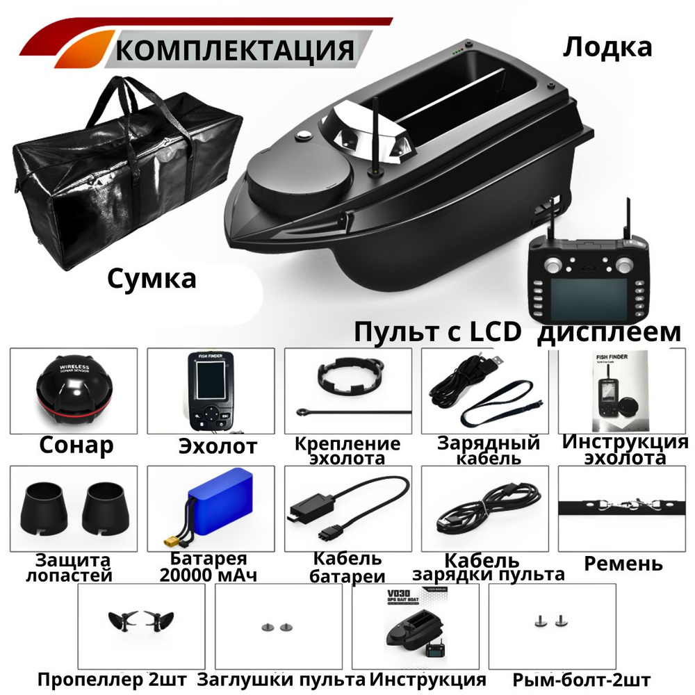 V030 прикормочный кораблик с gps и эхолотом XJ-01 купить на OZON по ...