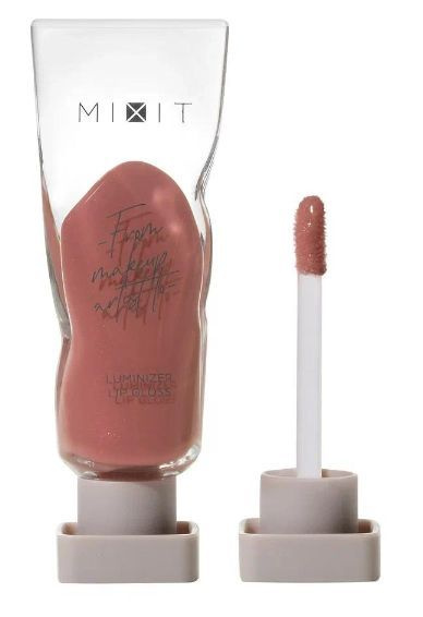 MIXIT Блеск для губ с эффектом "Жидкое стекло", тон 04 коричнево - розовый. Профессиональная ...