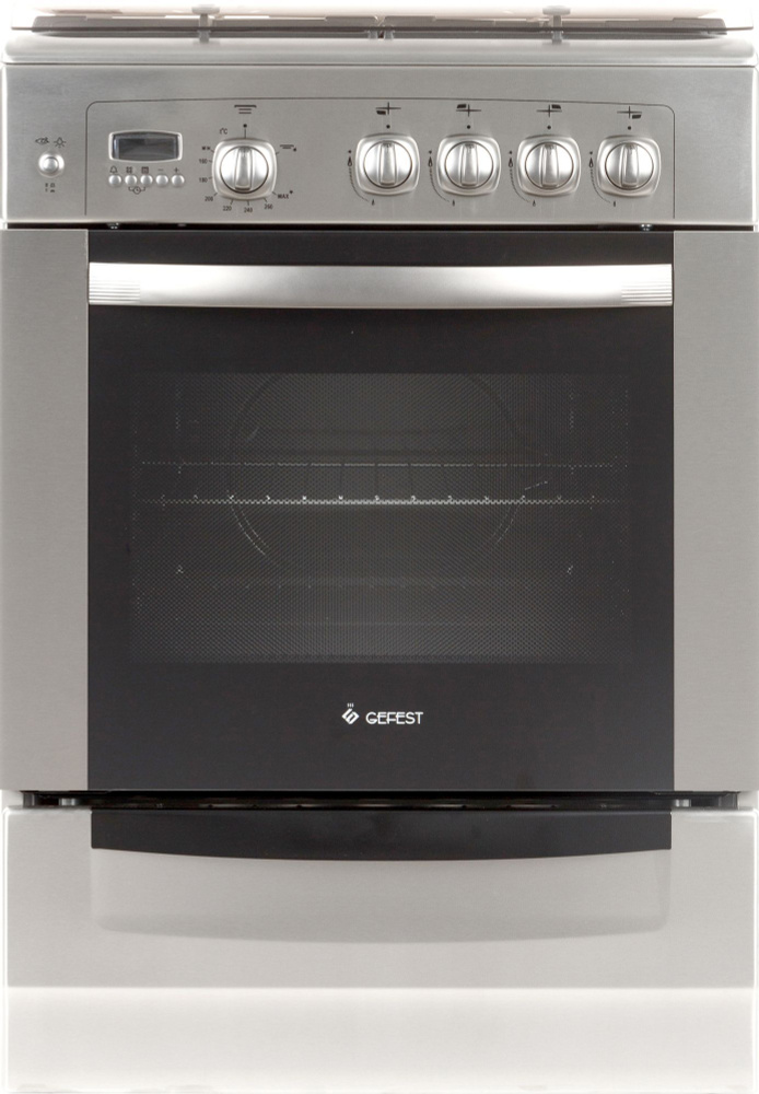 Плита Газовая Gefest ПГ 6100-04 0004 нержавеющая сталь (стеклянная крышка) реш.чугун купить c ...