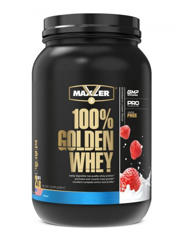 Протеин Maxler Golden Whey (908 г) клубника купить на OZON по низкой цене (1750916415)