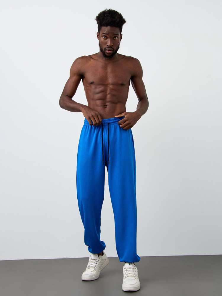 Брюки Мужской NUBA LAND синий для спорта Хлопок, Полиэстер, размер 54, 56 оверсайз Демисезон ...