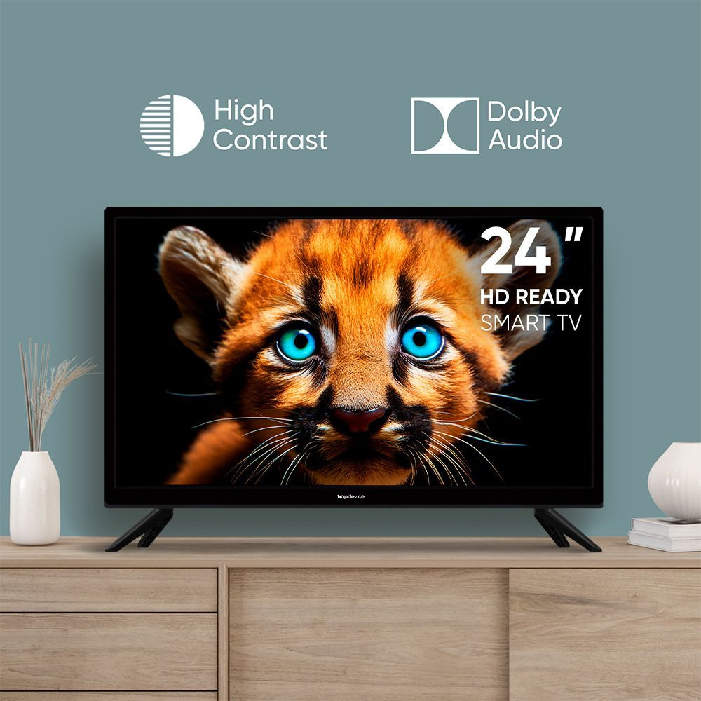 Topdevice Телевизор 24 дюйма Смарт ТВ (TDTV24BS01H_BK), 720p, Smart TV ...