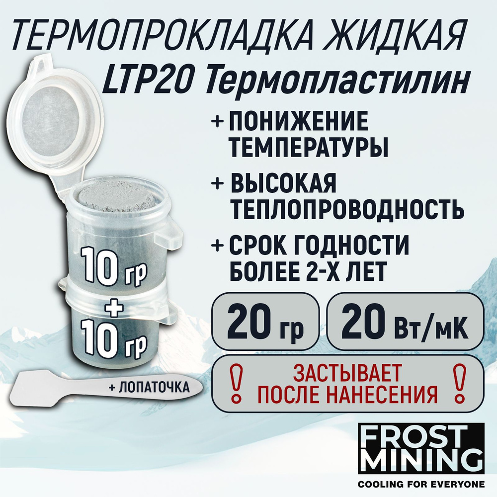 Жидкая термопрокладка (Термопластилин) FrostMining Liquid Thermal Pads ...