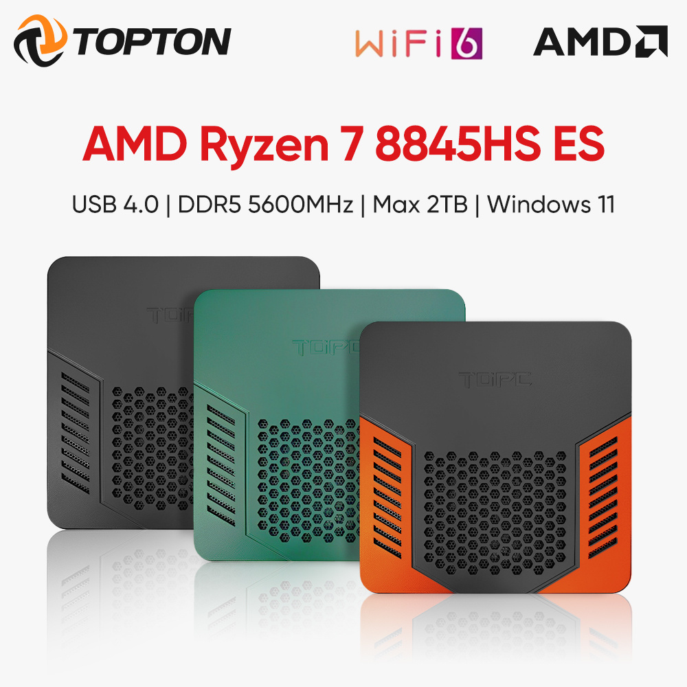 TOPTON Мини-ПК D12(ES) (AMD Ryzen 7 7840HS, RAM 16 ГБ, SSD 512 ГБ, AMD Radeon 780M, Windows 11 ...