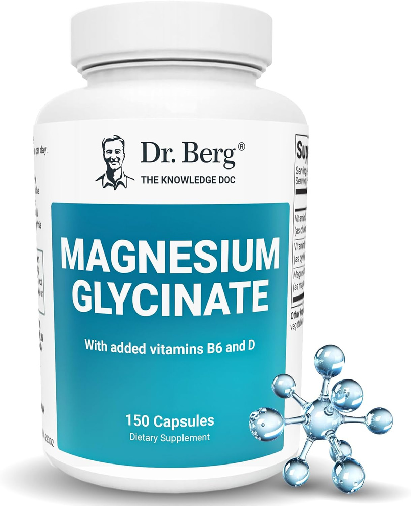 Магний глицинат, Dr. Berg Magnesium Glycinate 400 mg, 150 капсул из США ...