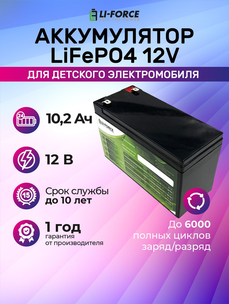 LiFePO4 Аккумулятор 12В 11Ач, LF-1210-10850 купить на OZON по низкой ...