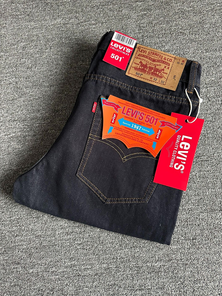 Джинсы Мужской Levi's черный Деним, размер 36 Пуговицы Средняя Не указана На любой сезон ...