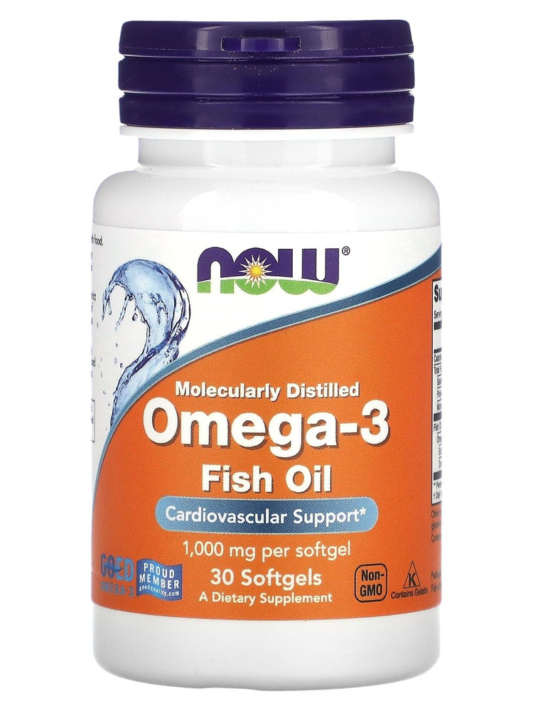 NOW Foods, Омега-3, 1000 мг (NOW Omega-3), 30 капсул купить на OZON по ...