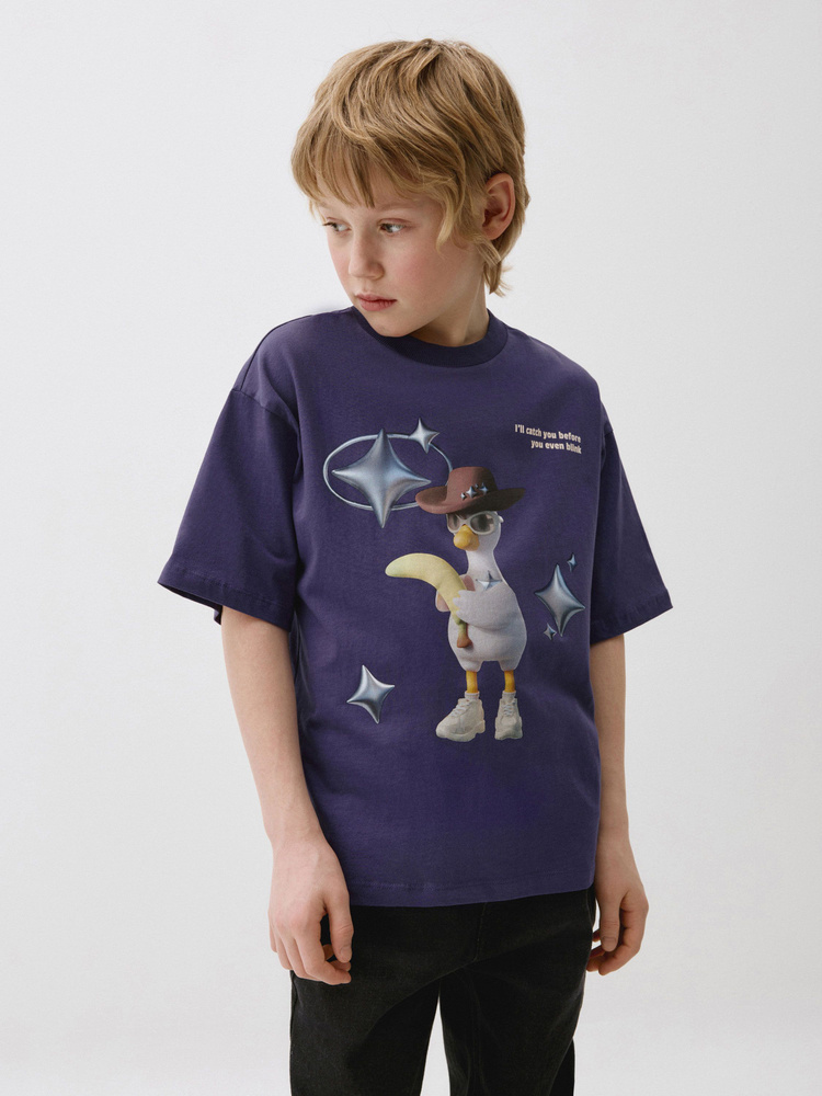 Футболка Мальчики SELA фиолетовый, размер 146 Повседневный Индия купить c доставкой на OZON по ...