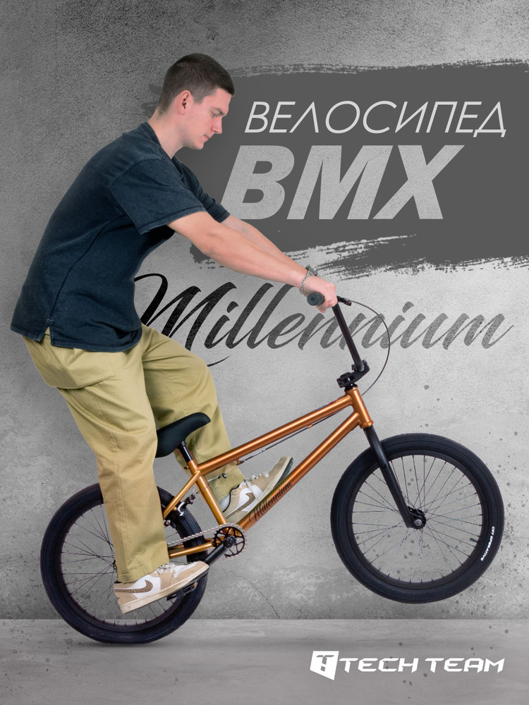 Велосипед подростковый двухколесный трюковой Tech Team BMX Millennium ...