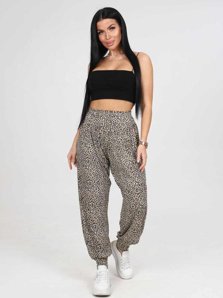 Брюки Женский Iv-Capriz алладины, широкие бежевый, коричневый Вискоза ...