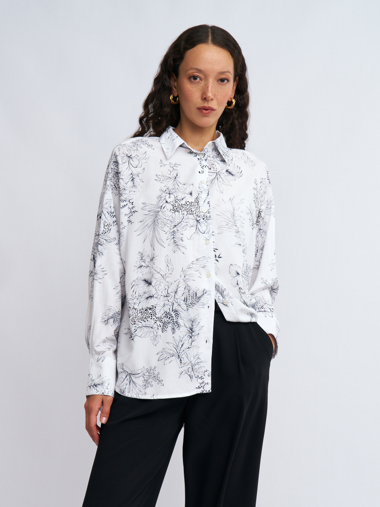 Рубашка Женский Zolla слоновая кость Длинный Вискоза, размер 42 Китай, рост 164-176 купить c ...