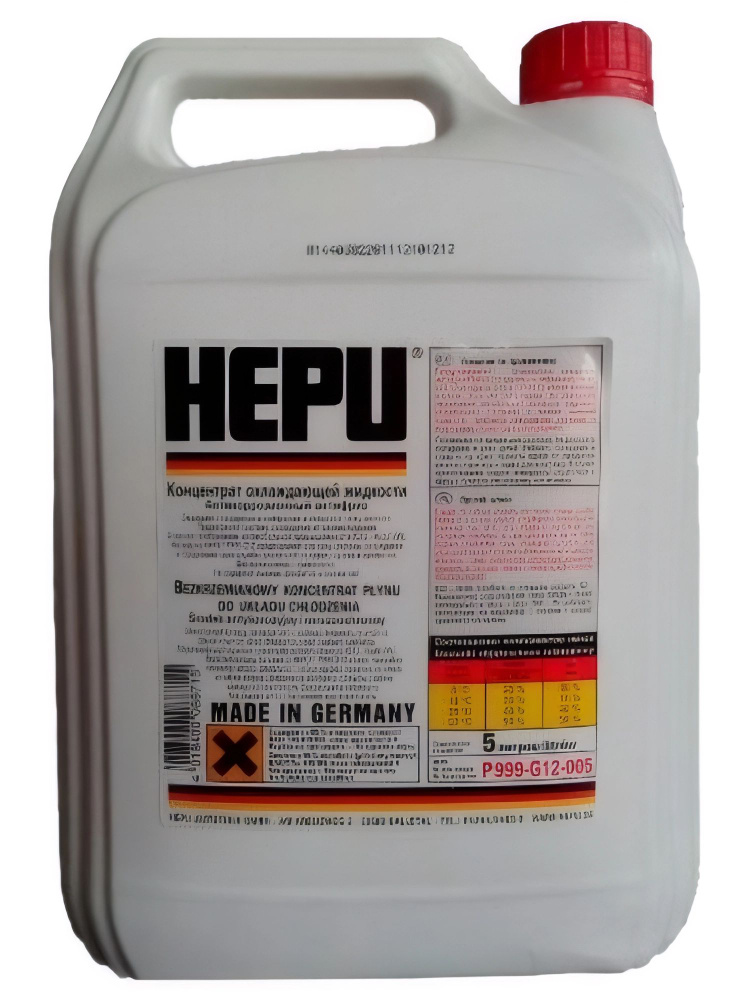 Антифриз концентрат HEPU G12 красный (5 л) купить на OZON по низкой цене (2007314407)