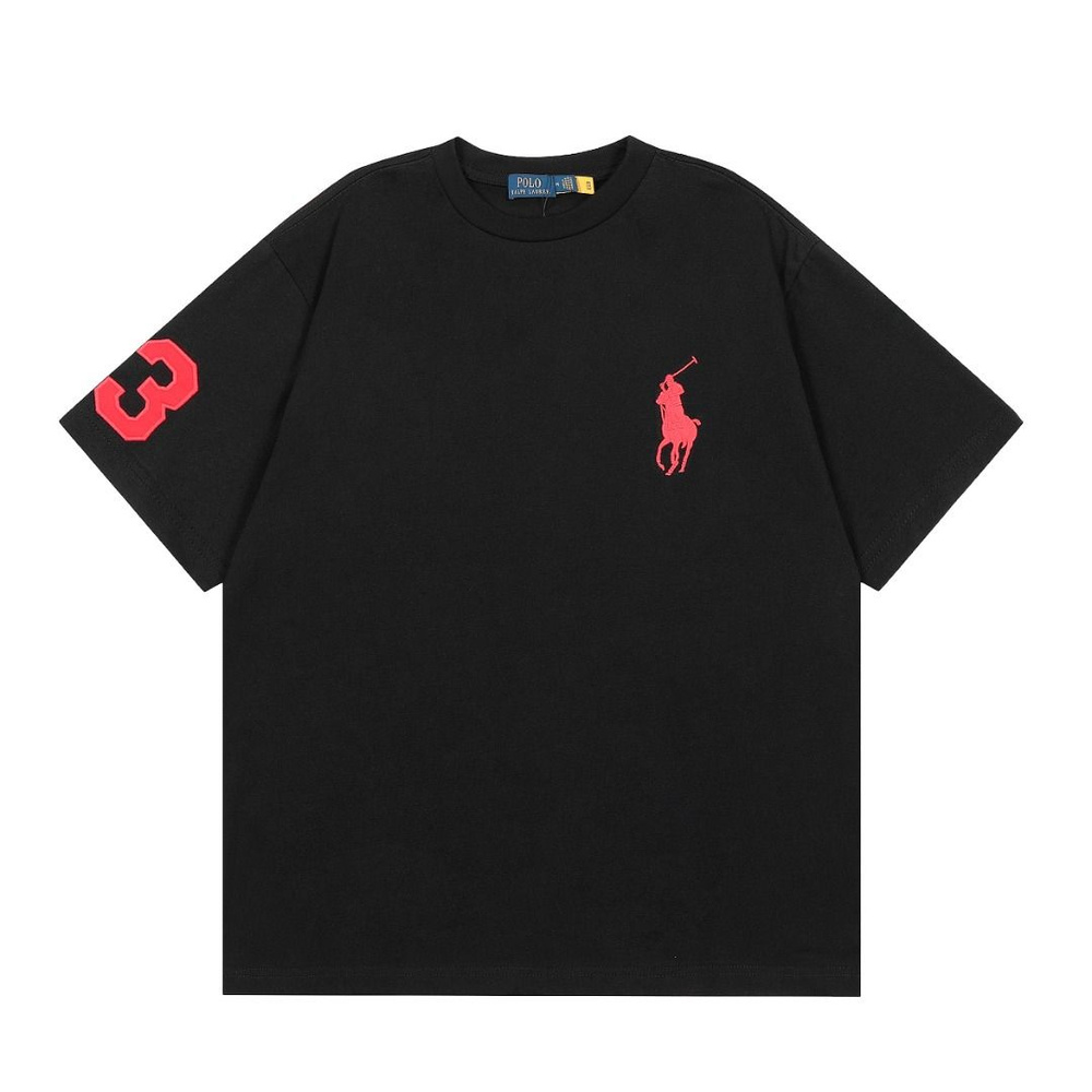 Футболка Мужской Polo Ralph Lauren черный, размер 54 Хлопок Китай, рост 150-180 купить c ...