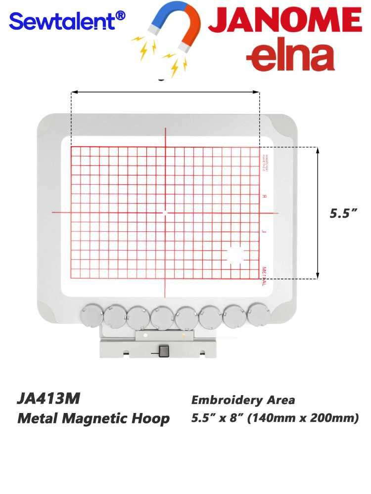 Магнитные пяльцы Janome Elna JA413M 5.5x7.9inc 140x200mm подходят для ...