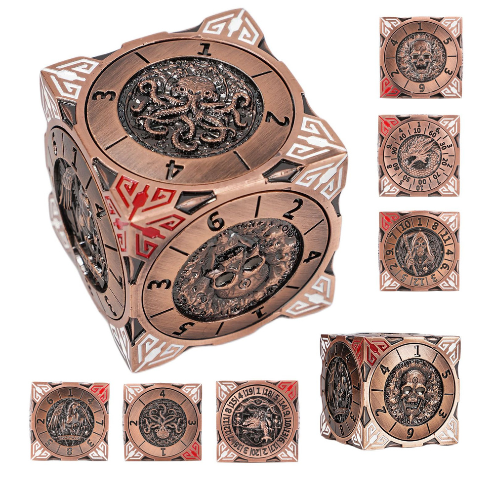 2025 Новые DND Spinner Dice, металлические кубики 7-в-1 с трехмерным ...
