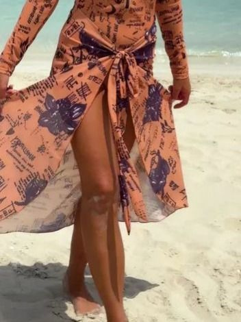 Плавки Женский MARMELAD с юбкой Эластан, Полиэстер бледно-желтый, рыжий, размер 42, 44 Средняя ...