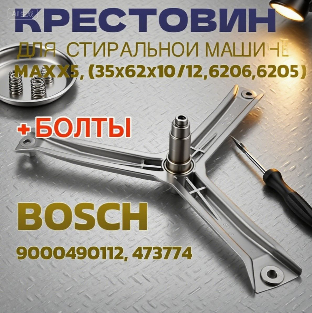 Крестовина BOSCH Maxx5 (под сальник 35х62х10/12 и подшипники 6206 и ...