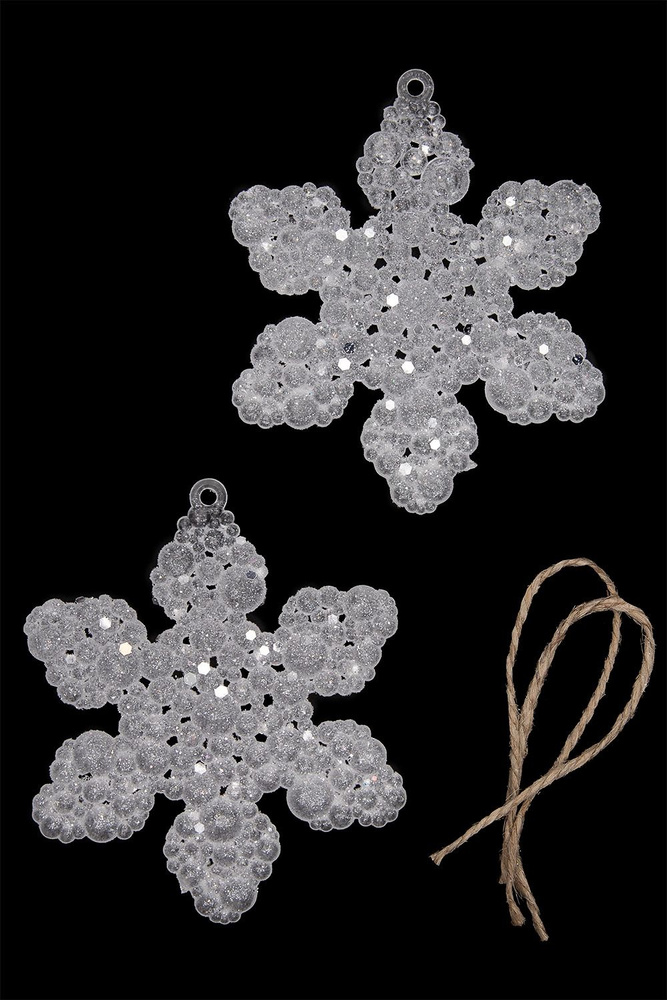 Украшение на праздник новогоднее Новогодние украшения 2 шт "Снежинка" 9 ...