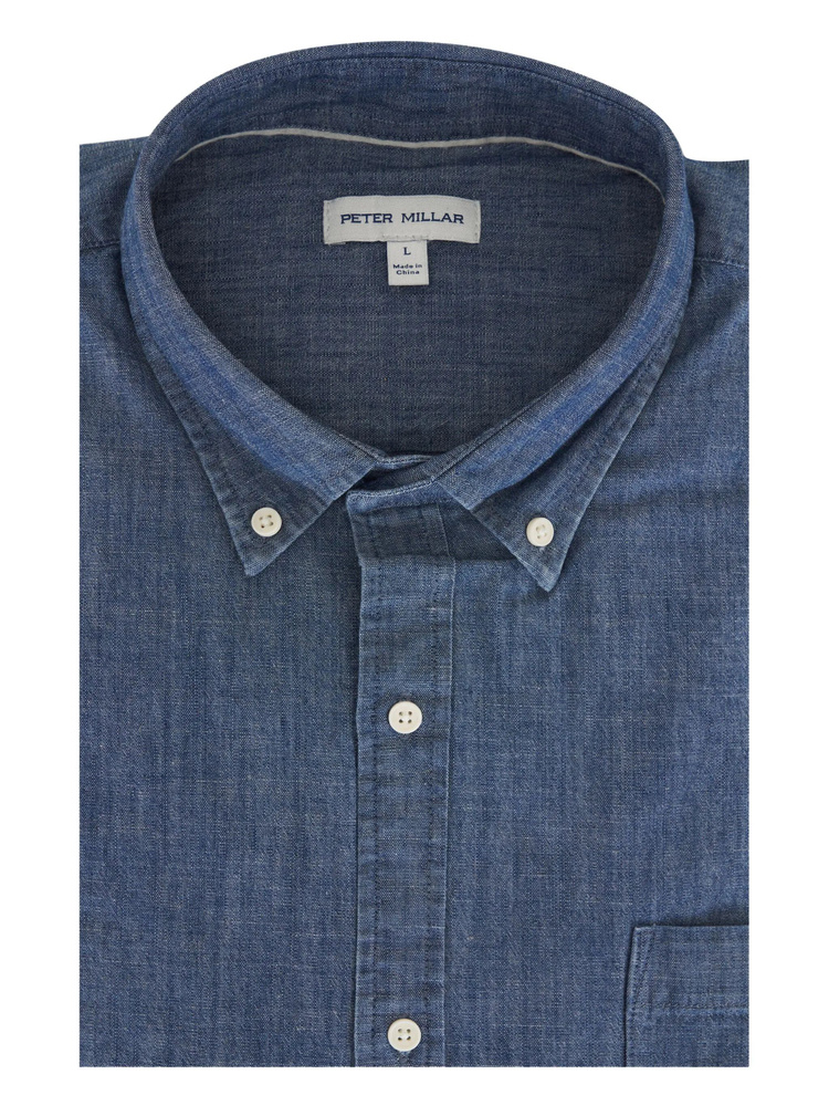 Рубашка Мужской PETER MILLAR синий, размер 54 США купить c доставкой на OZON по низкой цене ...
