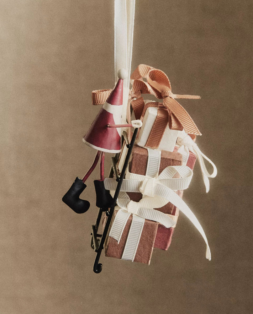 ZARA HOME Santa & Gifts Christmas Ornament елочное украшение с Санта ...