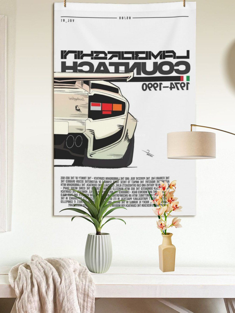 Флаг плакат баннер Lamborghini Countach Poster Pattern 60cm X 90cm ...