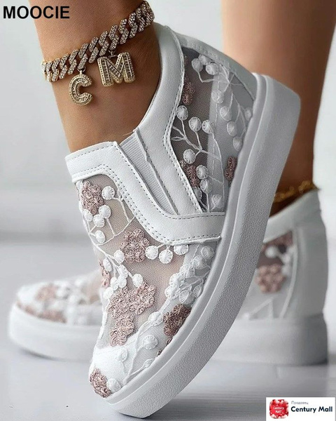 Кроссовки Женский MOOCIE Синтетическая дышащая сетка, размер 38 На любой сезон Без застёжки Без ...