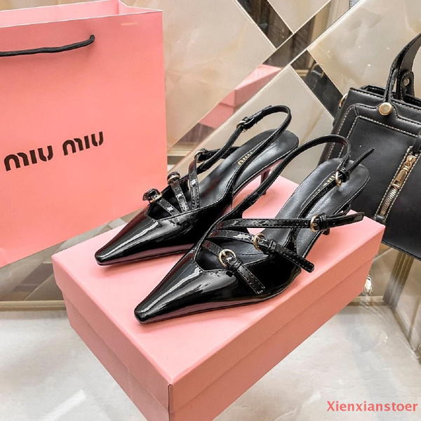 Сандалии Женский Девочки Miu Miu размер 36 Натуральная кожа Шпилька Высокая модель На любой