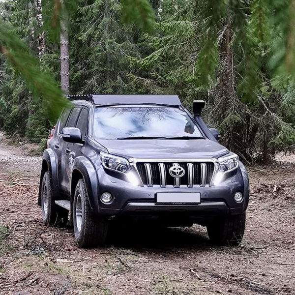 Багажник экспедиционный Toyota Land Cruiser Prado 150 ШТОРКА дальний, рабочий, задний свет ...