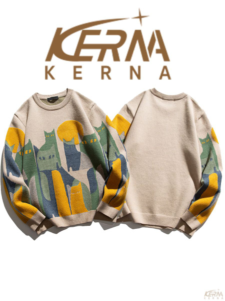 Свитер Мужской, Женский KERNA бежевый Полиэфирное волокно, размер 52 Без застежки Рюши А-силуэт ...