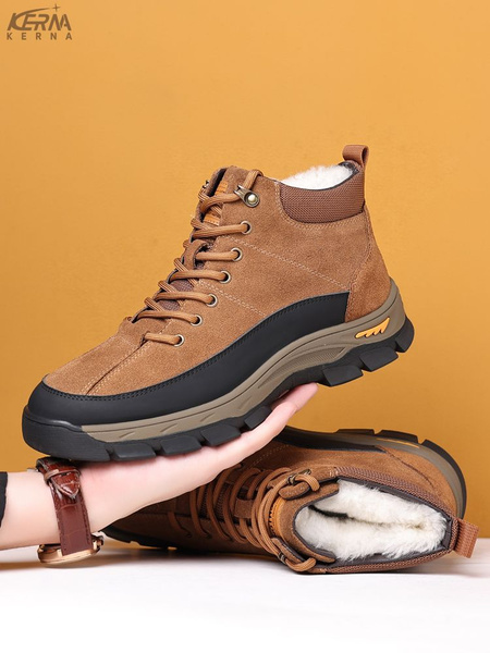 Полуботинки Мужской KERNA коричневый, размер 43 Зима Шнурки Стандартный низкий (до 4 см) купить ...