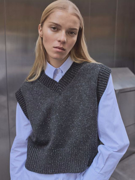 Жилет Женский MANGO серый Полиэстер, Полиамид, размер 42, 44 Повседневный Китай купить c ...