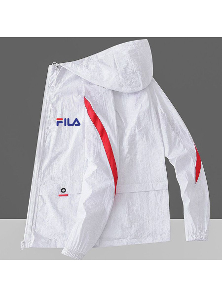Толстовка Женский Fila белый, красный Молния Полиэстер, размер 52 Логотип купить c доставкой на ...