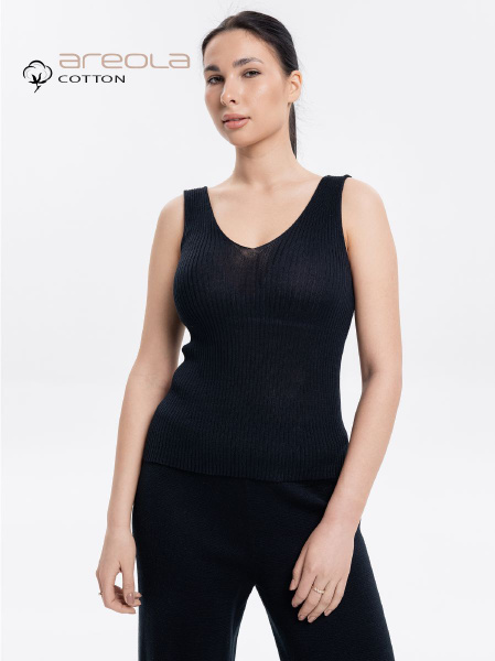 Топ Женский Ареола черный, размер 52, 54 Хлопок, Мерсеризованный хлопок ...
