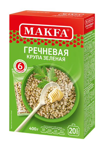 Гречка Makfa зеленая, в пакетиках для варки, 400 г купить на OZON по низкой цене (904158130)