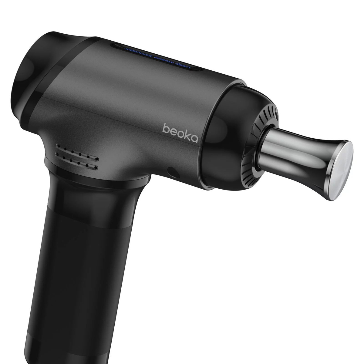 Перкуссионный массажер для тела, массажный пистолет Beoka TiPRO Max, 8 насадок, кейс в комплекте ...