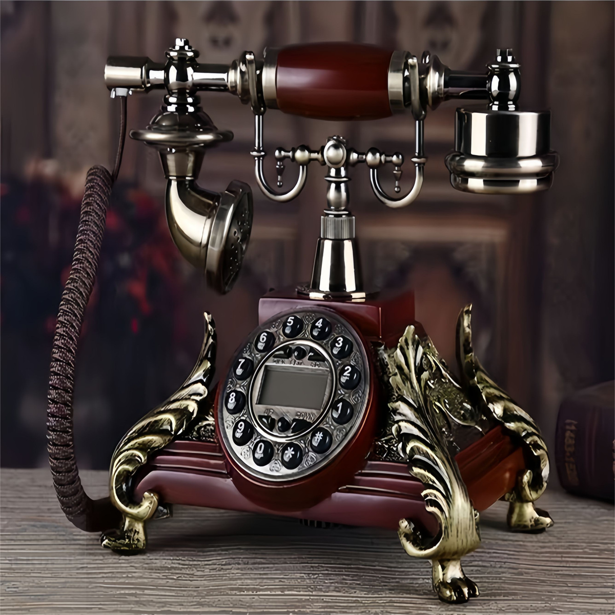 Старинный проводной телефон, Ручной ретро-телефон ручная работа ...