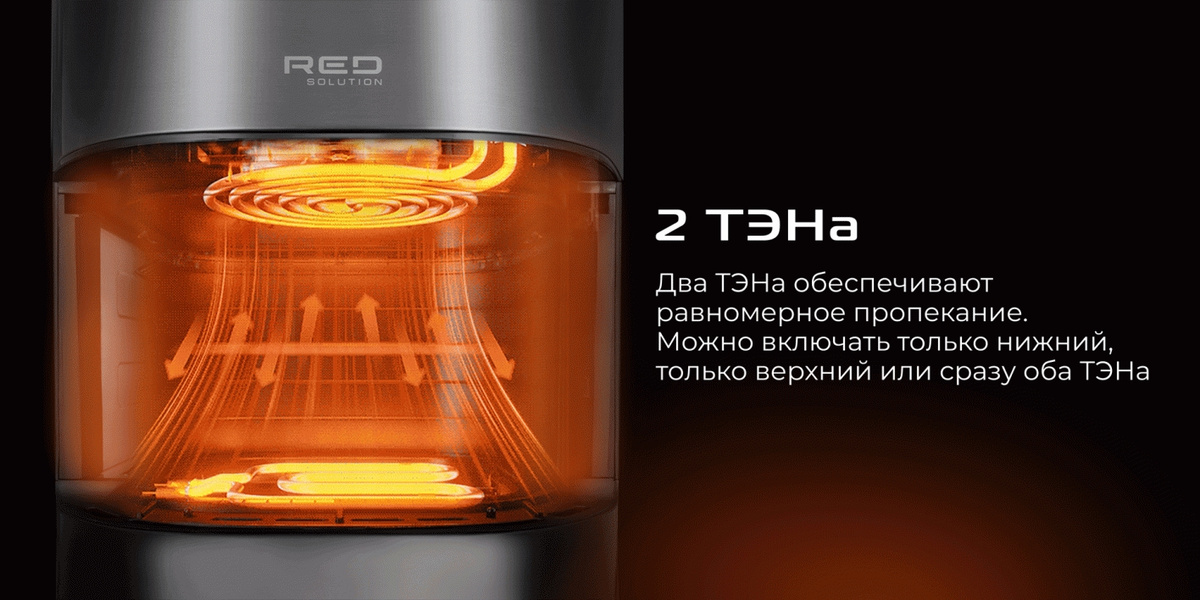Аэрогриль электрический 3 в 1 RED SOLUTION COLORSENSE W260, аэрофритюрница 6 литров, 2 тэна ...