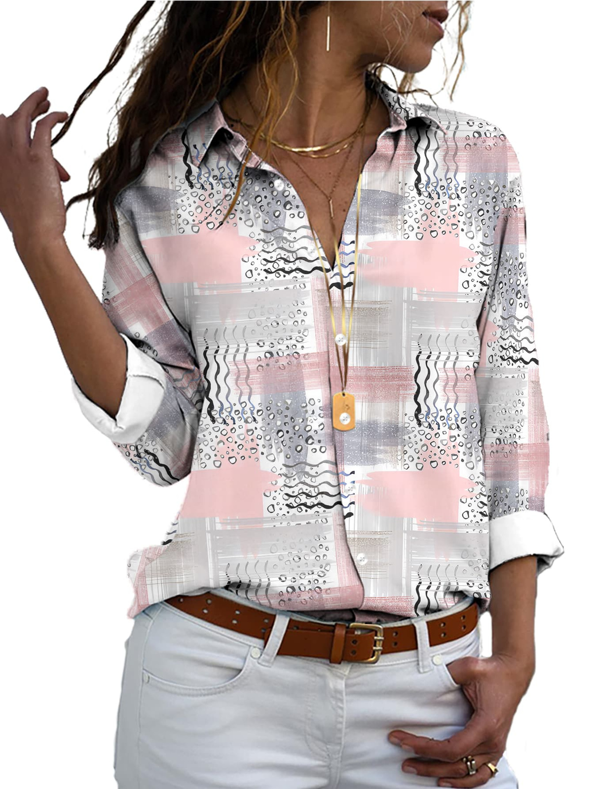 Рубашка Женский кремово-белый, размер 50 Китай купить c доставкой на OZON по низкой цене ...