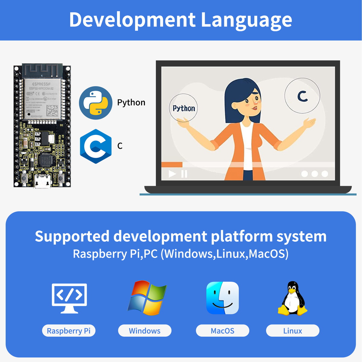 Keyestudio ESP32 Basic Learning Kit для Arduino Поддержка программирования Python купить на OZON ...