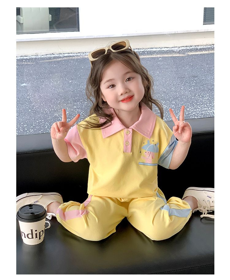 Комплект одежды Девочки MOOCIE Домашний брючный желтый, размер 120 ABS пластик Анималистический ...