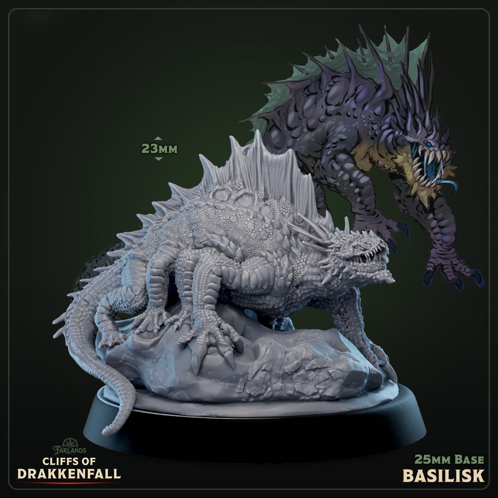 Миниатюра для ДнД "Basilisk" 1 шт. подставка 25 мм для DnD, Подземелья ...