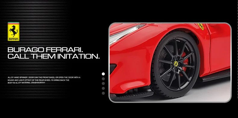 1:24 Ferrari 488 GTB LaFerrari Roma Supercar Metal Model Toy, коллекции ...